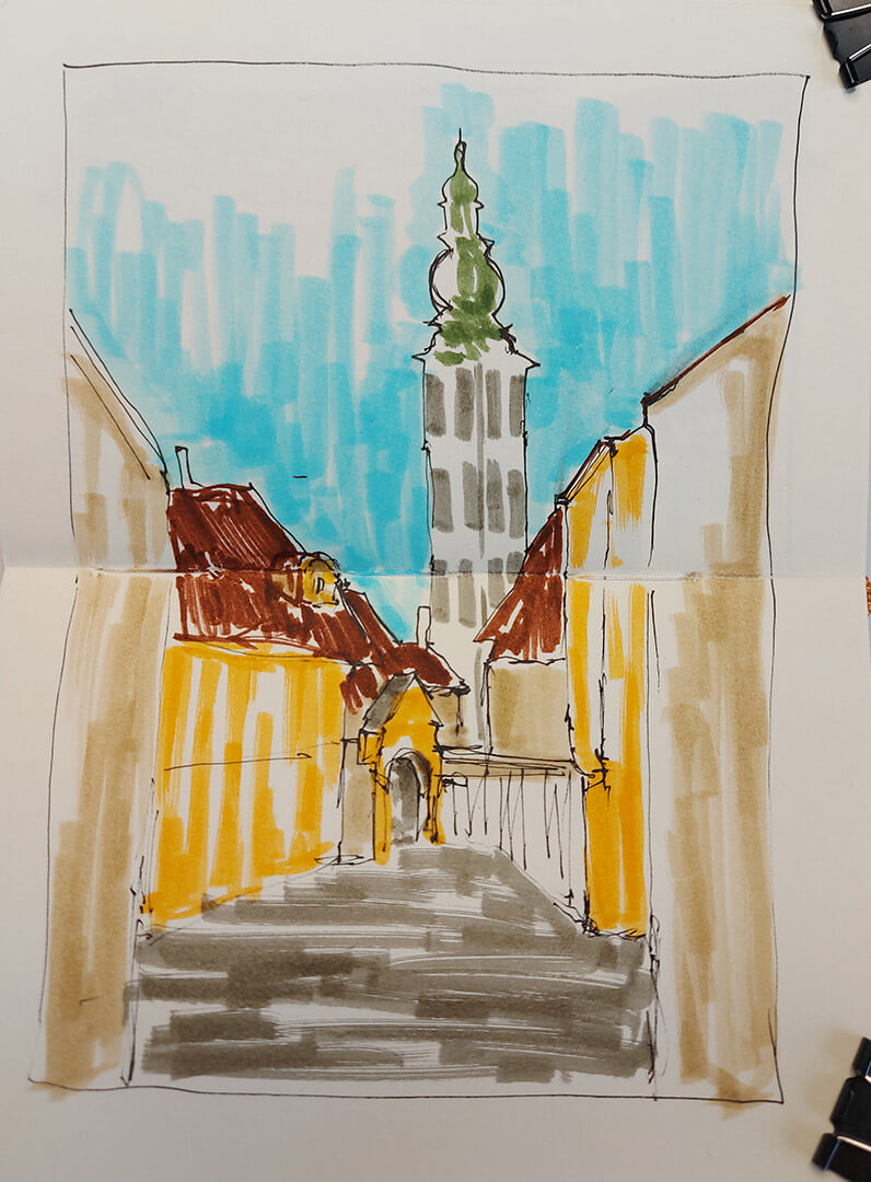 How to Make a Sketch from Start with Lines in 5 Steps - Sketch in Travel